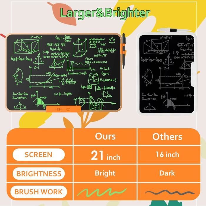 TUGAU Tablette D'écriture LCD Adulte 21 Pouces Tablette Dessin Enfant ...