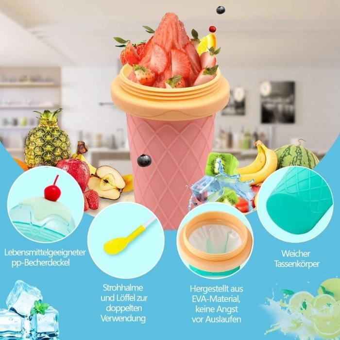 Machine à Granité - ZHUODIKE - Slush Ice Maker - 330ml - Rose - 12 Watt ...