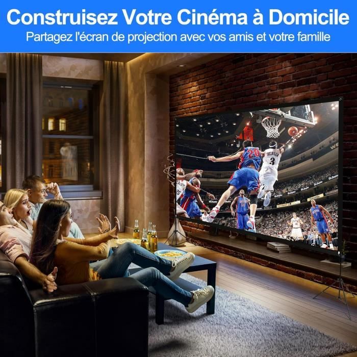 120" Écran De Projection Avec Support, 4K Hd 16: 9 Pliable Écran ...