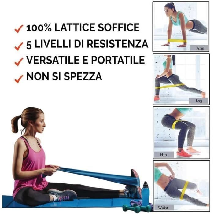 Élastique Fitness, Lot De 4 Bandes De Résistance Pilates Yoga Home ...