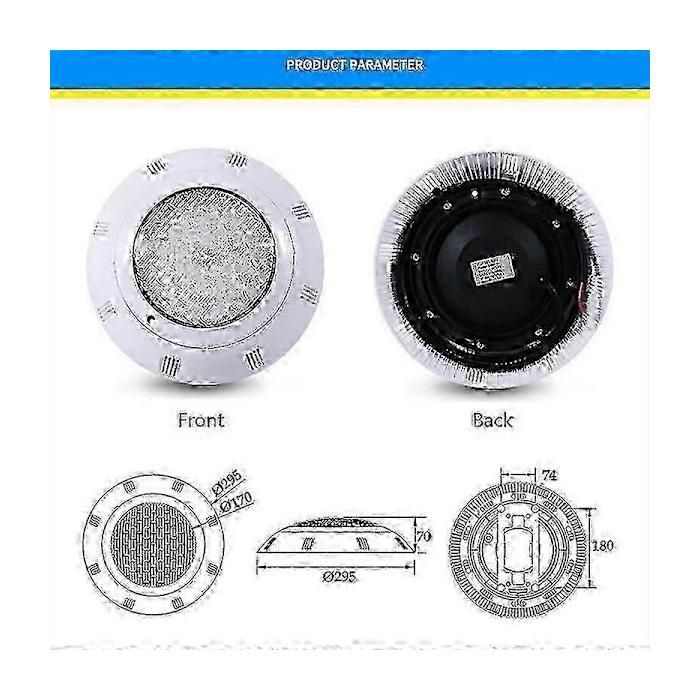 Lampe LED piscine RGB 35W avec télécommande, IP68 étanche, AC12V, 7 ...