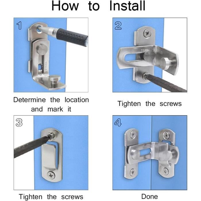 Serrure De Porte De Grange Loquet De Porte À Angle Droit À 90 Degrés Serrures Et Loquets De ...