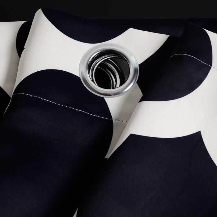 Rideaux Occultants à Oeillets 140x160cm Motif Quadrifolié Isolation ...