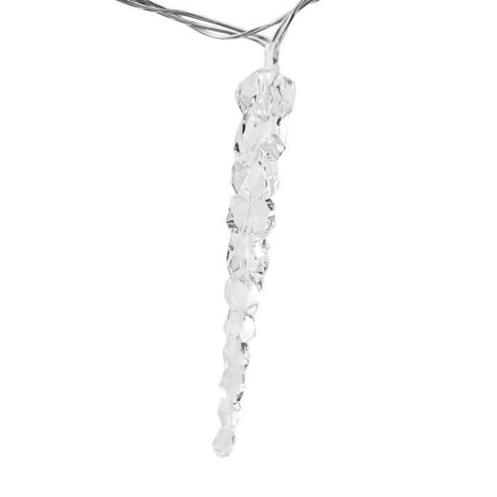Garnaco Guirlande lumineuse glaçons Noël 100 pcs Blanc froid Acrylique ...