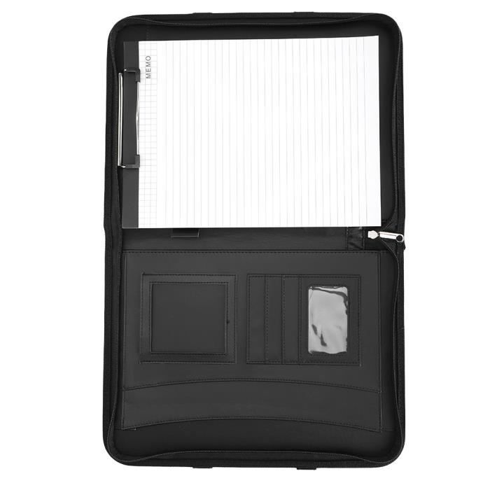Porte-Documents Portfolio A4 en PU avec Fermeture Éclair - Rangement ...