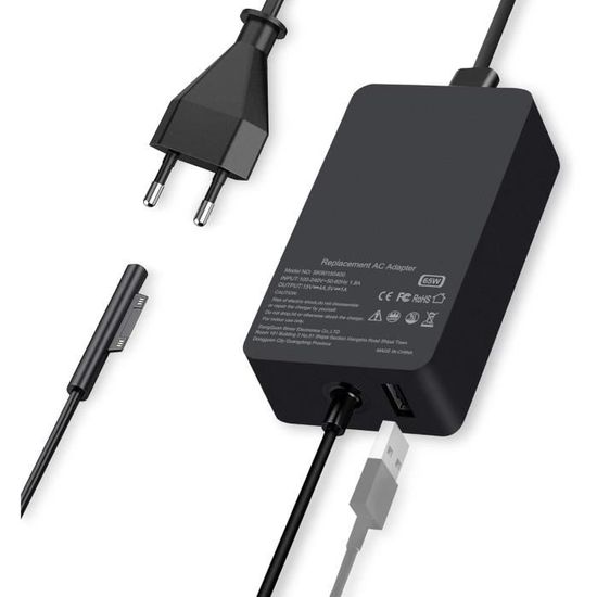 Chargeur 65w, Compatible avec Surface Pro 3-4-5-6-7 Surface go 2-1 ...