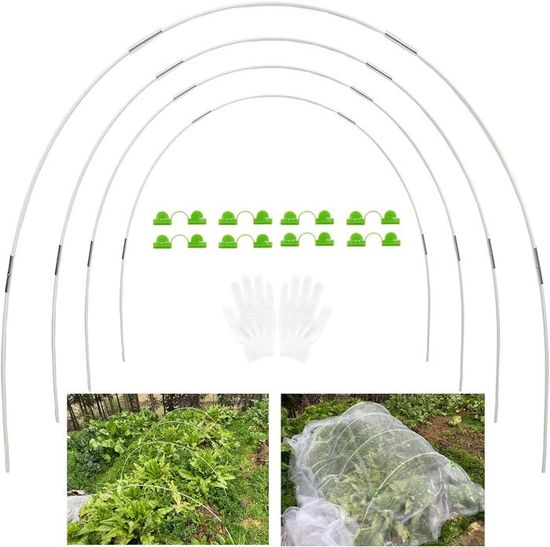 Lot De 20 Cerceaux De Jardin Pour Filet Surélevé, Cadre De Serre Avec 8 ...