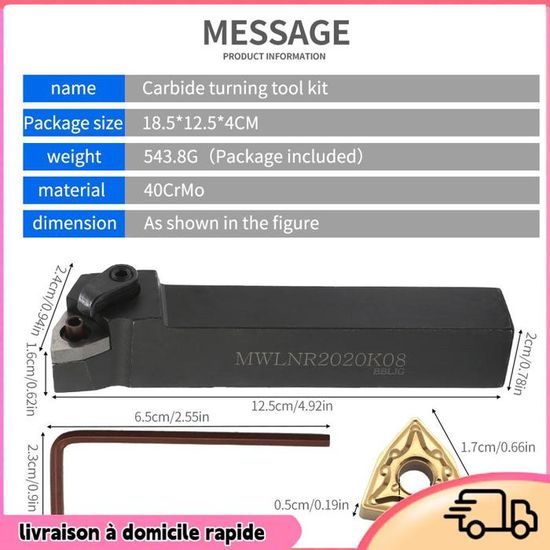 Outils de coupe de tours en métal 10pcs CNC Cutting Toolsrsrs pour le tour en métal de qualité ...