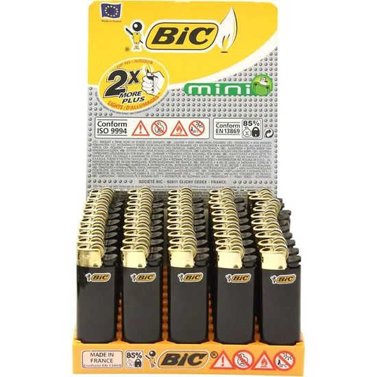 AJW-50 briquets bic mini à pierre gold[620] - Cdiscount Au quotidien