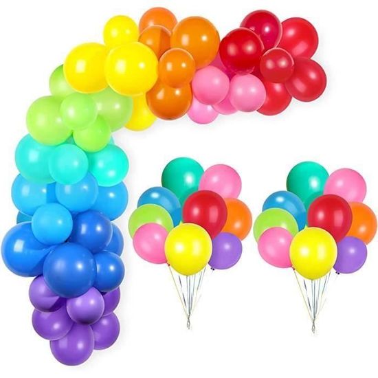Ensemble de 60 ballons en latex multicolores en 9 couleurs,30,5 cm ...