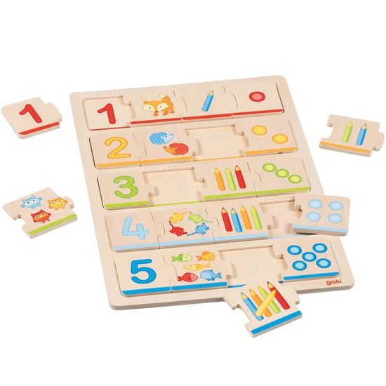 Goki wooden jigsaw puzzle apprenez à compter, 20e. - Cdiscount Jeux ...