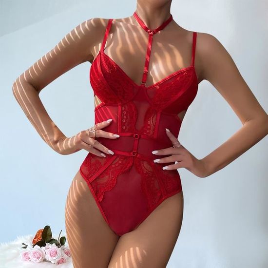Lingerie Sexy Femme Sasaquoy Sous-vêtements sexy à col en v, sous-vêtements sexy une pièce en ...