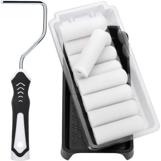 Rouleau Peinture Mousse Avec 10Pcs Rouleaux En Mousse De 11Cm,1Pc Bac À ...