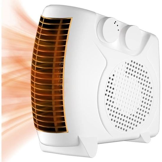 Chauffage soufflant à économie d'énergie 600W/1200W blanc - Cdiscount Bricolage