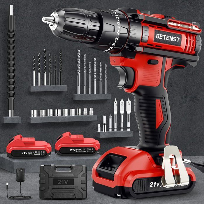 Perceuse Visseuse Sans Fil, Visseuse Devisseuse Sans Fil 21V, Perceuse Percussion 42Nm Avec 2 ...