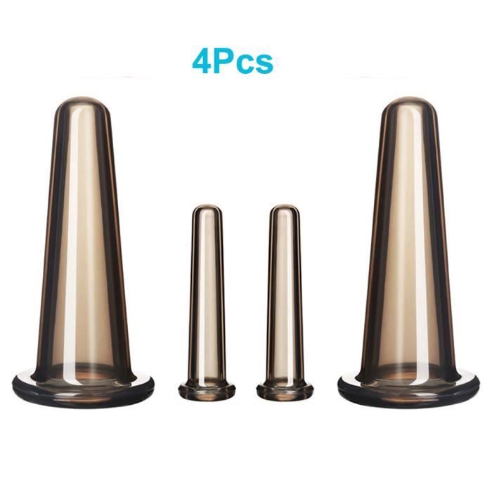 Noir-Tasse de Massage à ventouses en Silicone naturel, pour le corps, le cou, les yeux ...