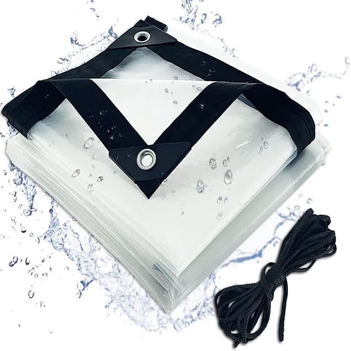 Bache Impermeable Transparente Avec Oeillets 3X3M, Bache En Plastique ...