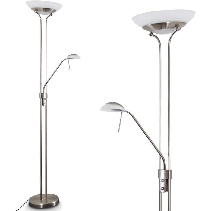 Biot Projecteur LED Lampadaire Nickel 18 W 1600 Lumens et l use 5 W 450 ...