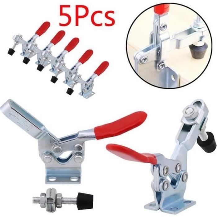 PINCE DE SERRAGE Serrage à Genouillère 5pcs GH-225-D Pinces à Bascule Déblocage Rapide Outil à ...