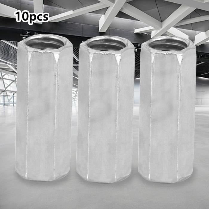 Ecrou hexagonal - ETO - M8 X 28 - Acier au carbone zingué - Lot de 10 pièces - Haute résistance ...