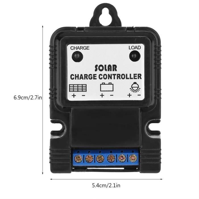 HURRISE Contrôleur solaire Régulateur de contrôleur de chargeur de panneau solaire portable PWM ...