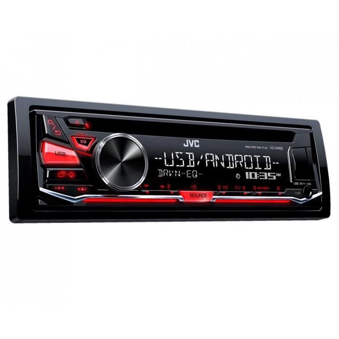 JVC KD-R482 Tuner MP3 USB rouge - Cdiscount Auto