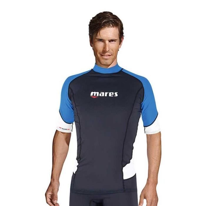 Combinaison Rash Guard Trilastic Ss - Mares - Bleu - Manches courtes ...