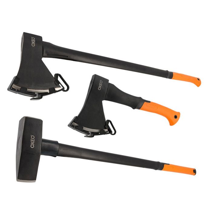 3 Haches acier forgé manche trimatière - Hachette 36cm - Hache 87cm ...