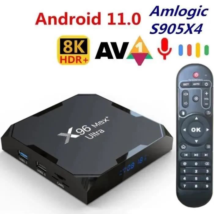 Boitier IPTV X96MAX Ultra 4Go+64Go, Android 11, lecteur TV intelligent ...
