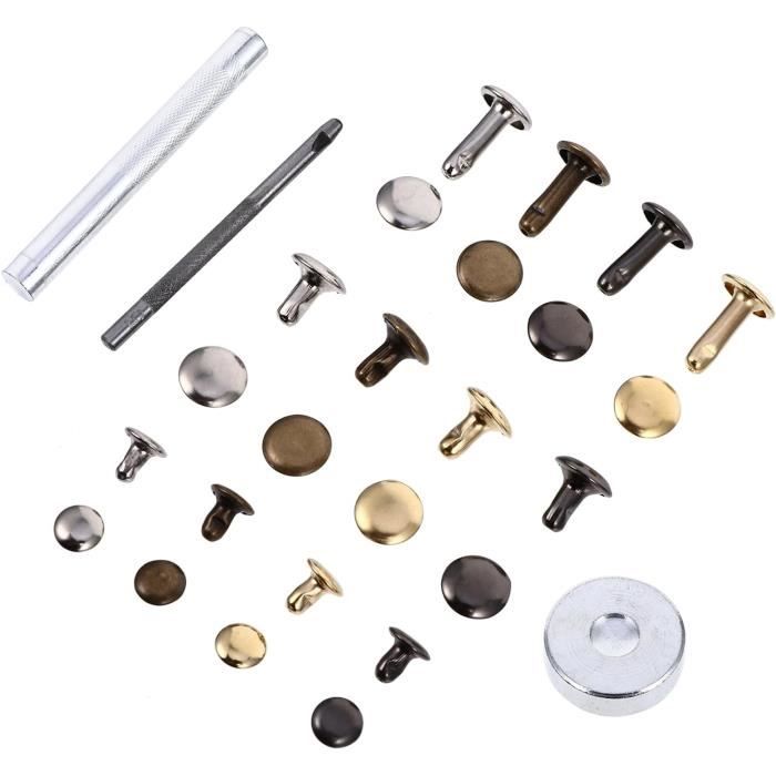 480Pcs Jeu De Rivets Rivets En Laiton Rivet Tubulaire Pour Vêtements ...