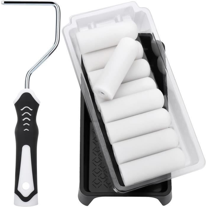 Rouleau Peinture Mousse Avec 10Pcs Rouleaux En Mousse De 11Cm,1Pc Bac À ...