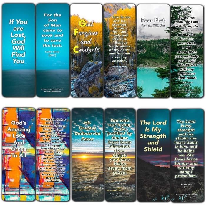 Lot De 30 Marque-Pages Avec Versets De La Bible Pour Vous Réconforter ...