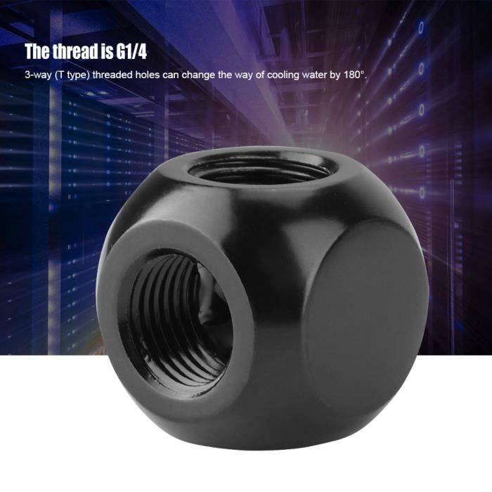 Connecteur ube Tube connector G1/4 Internal thread Brass 3-way PC Water ...