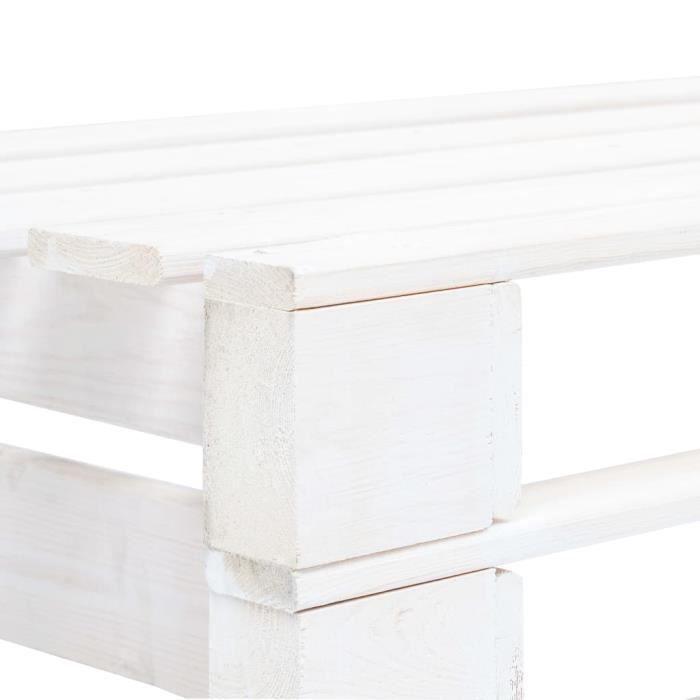 LED Banc palette de jardin Bois FSC Blanc - Cdiscount Jardin