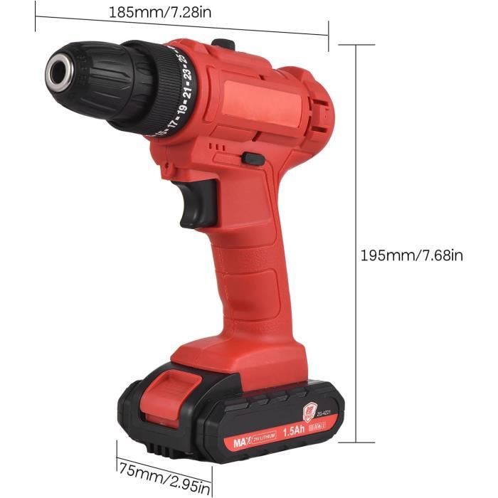 Perceuse Électrique Sans Fil Portable 21 V Mandrin 3-8" Perceuse ...