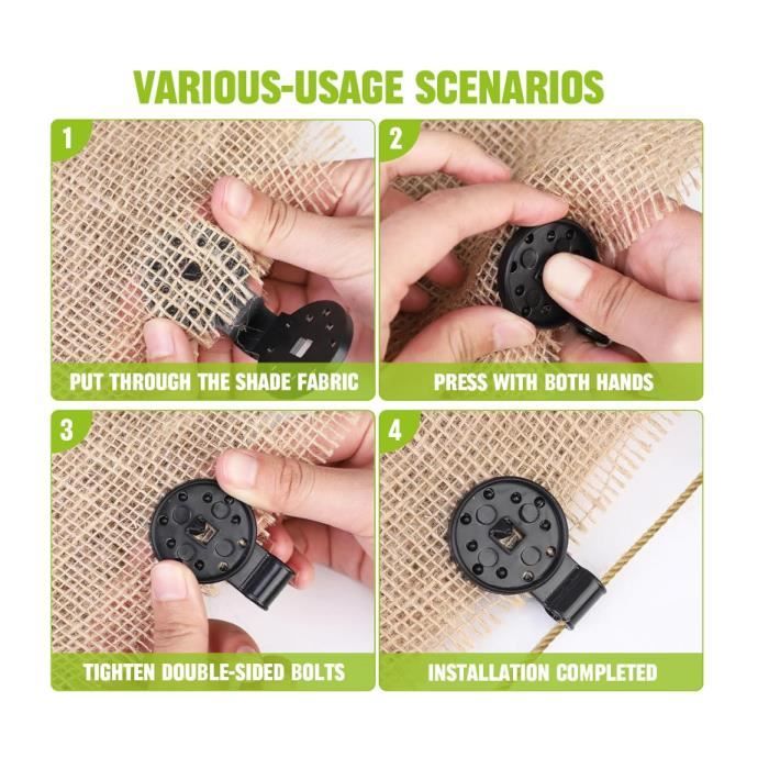 50 Clips Plastiques Pour Toile d'Ombrage, Clip SpÉcial avec Œillet Filet, Clips pour Fixation ...