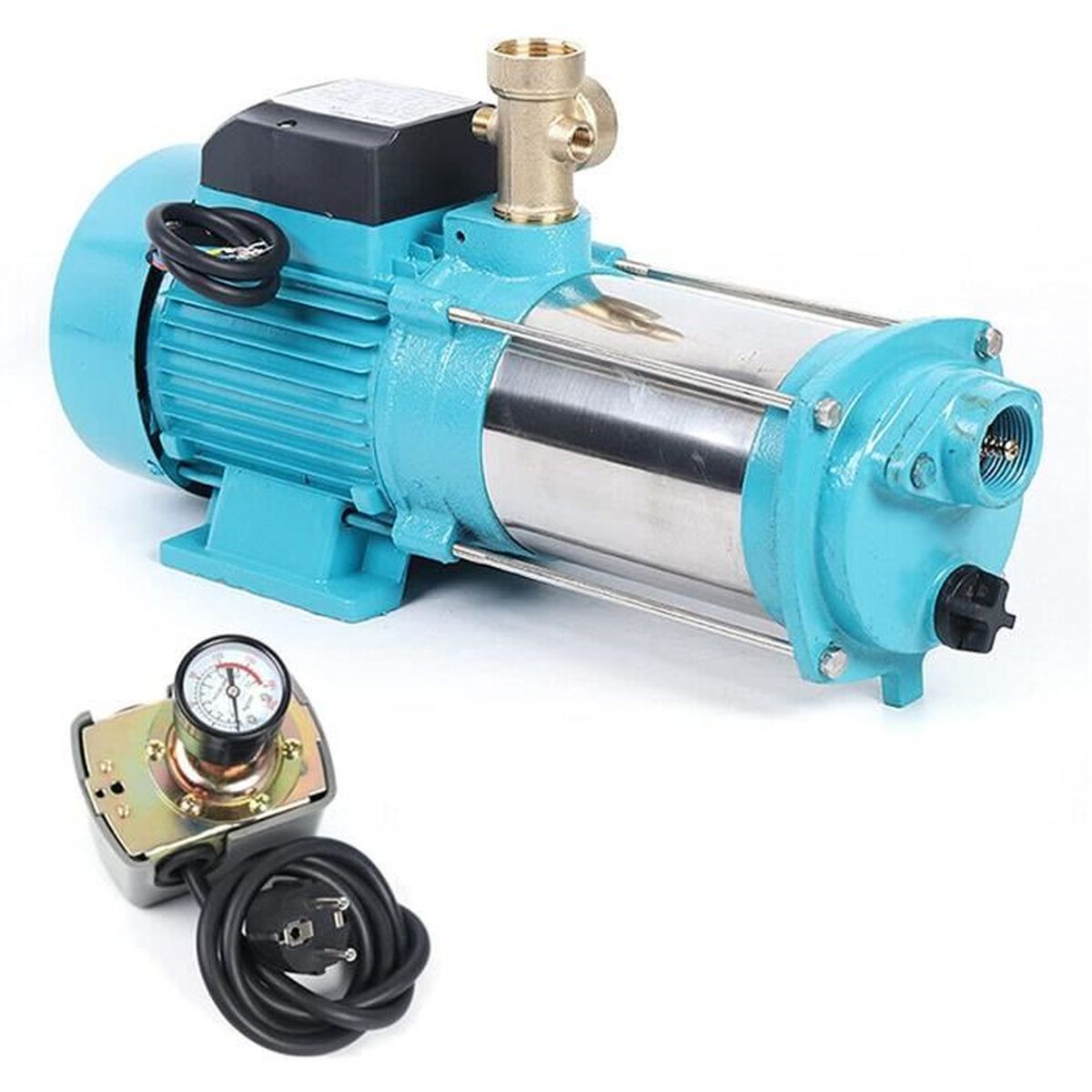 Pompe de jardin Pompe centrifuge Pompe à jet avec manomètre Essieu en ...