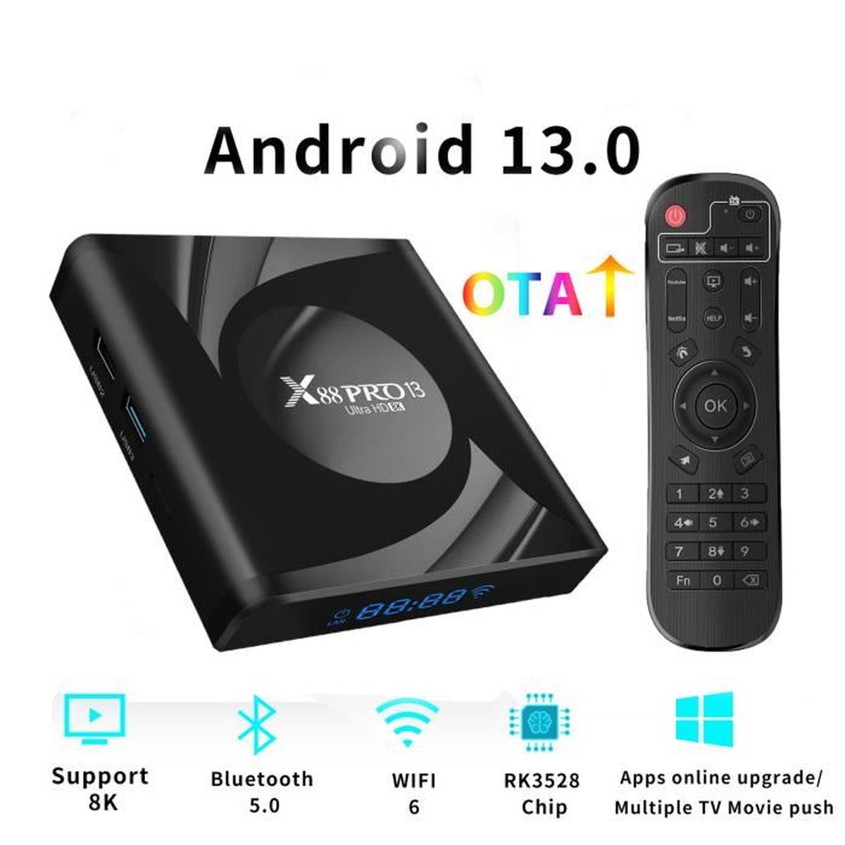 4G+64GB Tv Box Android RK3528 Android 13.0 WIFI Dual 2.4G&5G BT5.0 ...
