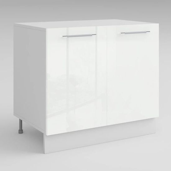 Meuble Bas Blanc Laque