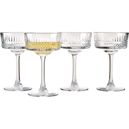 471504 Elysia Lot De 4 Tasses Champagne, Verre, Transparent, 26 Cl ...