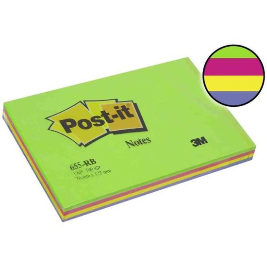 3M Post-it Notes Rainbow, printemps, 76 x 76 mm - Cdiscount Beaux-Arts ...