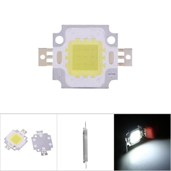 Lumière COB de puce 10Pcs 10W LED SMD Puce COB DC 9‑10V Pour Lampe Projecteur Perles Ampoule ...