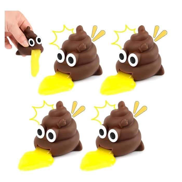 4 Pièces Vomiting Poop, Jouets Anti-Stress Puking Ball Poo, Jouets à ...