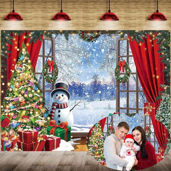 Christmas Window Backdrop Photography Backdrop 7x5ft Snow Scene Winter ...