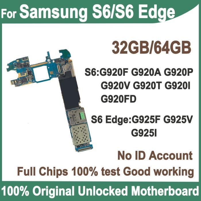 G920F-32GB-Carte mère 32 go 100% originale débloquée pour Samsung Galaxy S6 Edge, Logic Board ...
