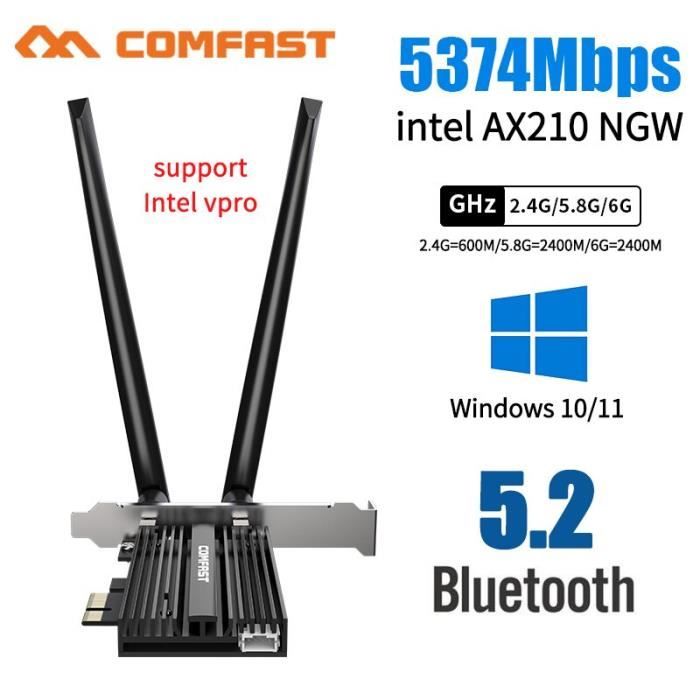 Cf-ax210 vpro max - Carte réseau sans fil Intel vPro, wi fi 6E AX210, 5374 mb-s, PCI E ...