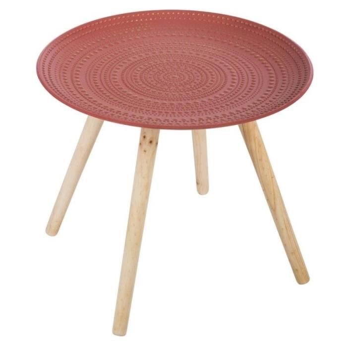 Table basse ronde Mileo terracotta Atmosphera - Cdiscount Maison