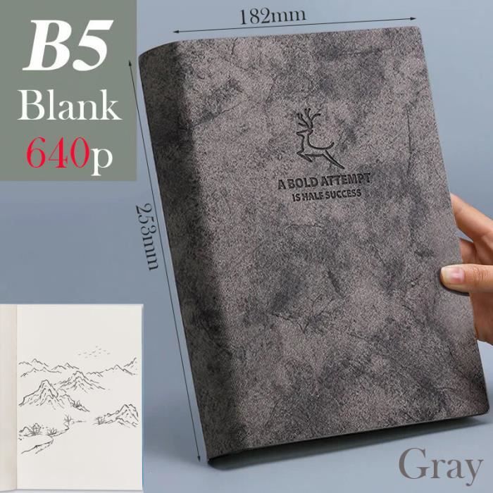 Carnet blanc très épais,80g-m2,320 feuilles de carnet de croquis en ...