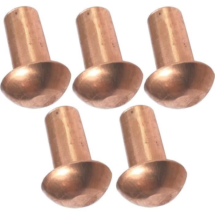 036Lot De 5 Rivets En Cuivre Ø5X10Mm À Tête Demi-Ronde - Rivet À Tête ...
