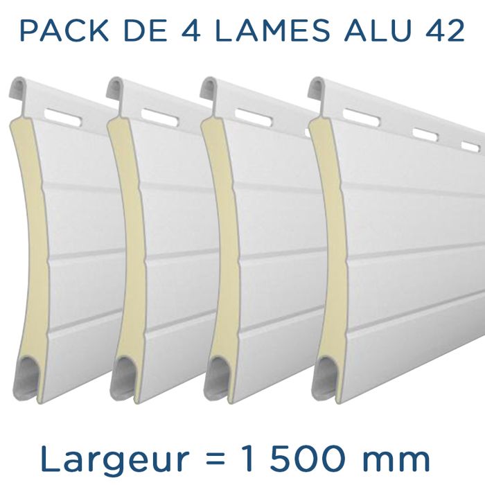 Pack 4 lames - 1500mm - Aluminium 42 - Blanc - Cdiscount Bricolage